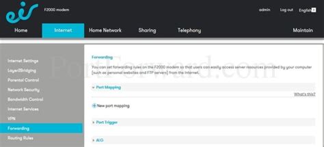 Huawei F2000 Router Port Forwarding