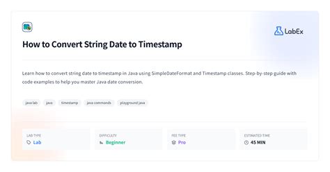 Convert String Date To Timestamp In Java Labex