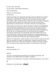 Exploring Cell Biology Hands On Light Microscopy Experiment Course Hero