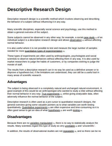 Descriptive Research Design Pdf