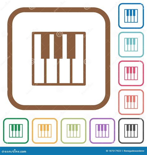 Piano Keyboard Simple Icons Stock Vector Illustration Of Outlines