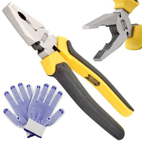 Alicate Universal 8 Reforçado Profissional Cabo Emborrachado Luva