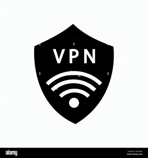 Black Shield With Vpn And Wifi Wireless Internet Network Symbol Icon Isolated Stock Vector Image