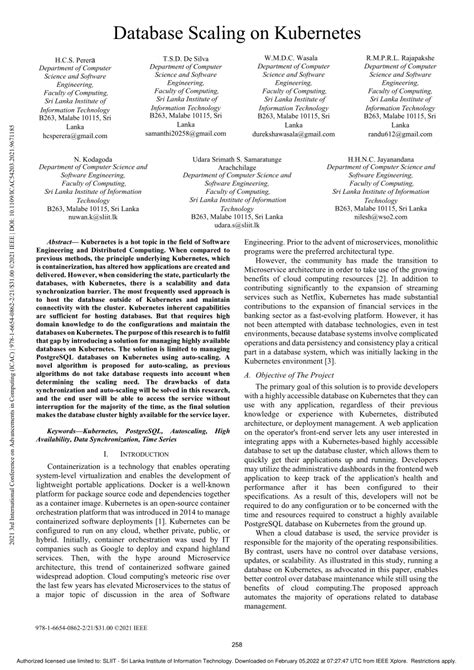 Pdf Database Scaling On Kubernetes