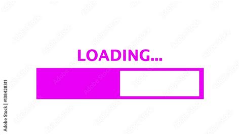 Clean Retro Style Loading Text With Progress Bar With Color Hue Shift And Fading White