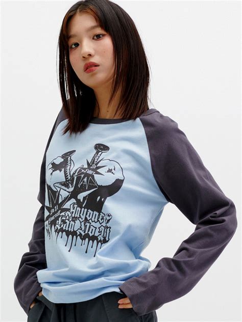 러닝하이 Tooth Raglan Long Sleeve Tee [sky Blue] 위시버킷
