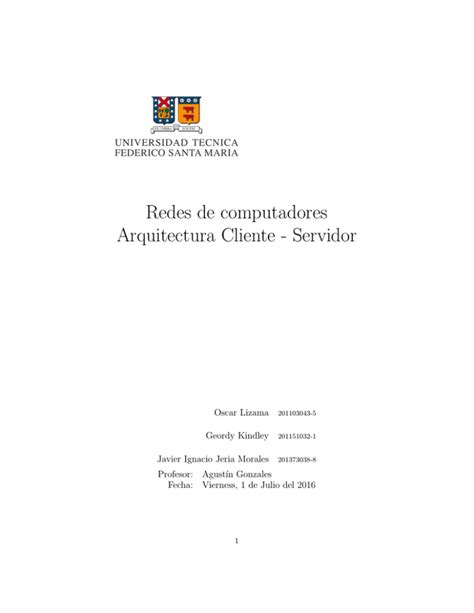 Diseño E Implementación Un Modelo Cliente Servidor