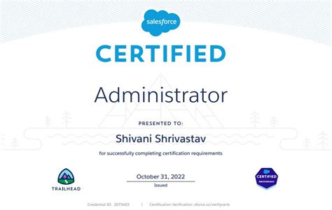 Salesforce Certified Administrator Shivani Shrivastav