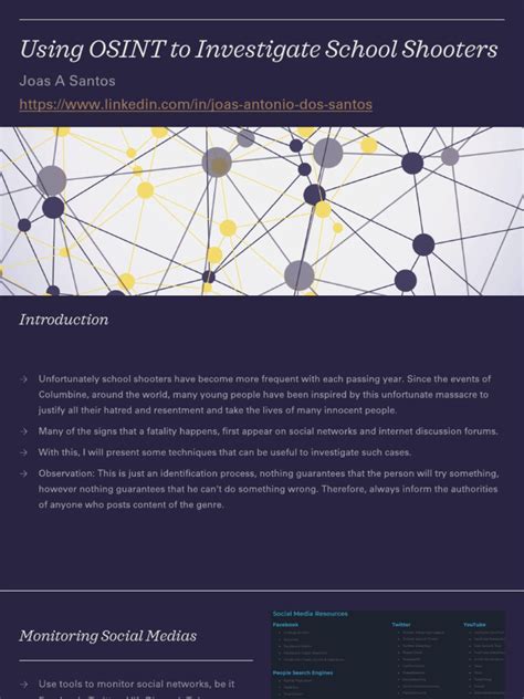 Using Osint To Investigate School Shooters Pdf World Wide Web Internet And Web