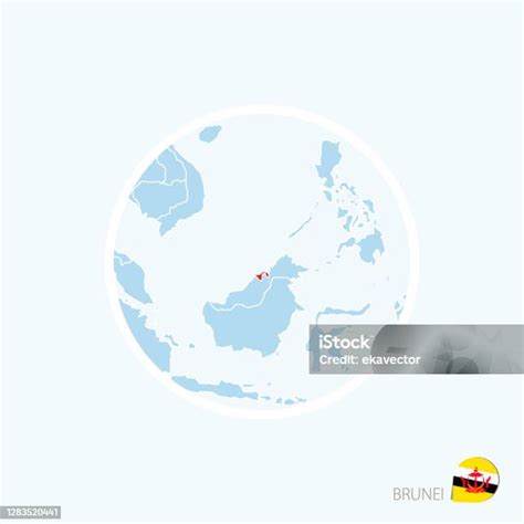 브루나이의 지도 아이콘 붉은 색의 브루나이를 강조 한 아시아의 파란색지도 0명에 대한 스톡 벡터 아트 및 기타 이미지 0명 디자인 땅 Istock