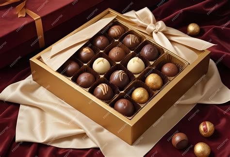 Open Box Of Assorted Nut Chocolates With Rich Colors Premium Ai Generated Image