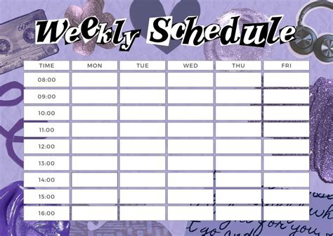 Grunge Weekly Schedule Free Planner Template — Slidescarnival