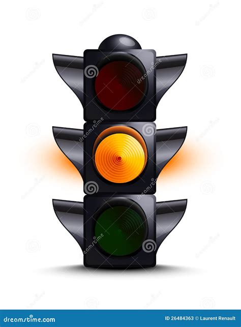 Traffic Light On Yellow Stock Vector Illustration Of Transportation