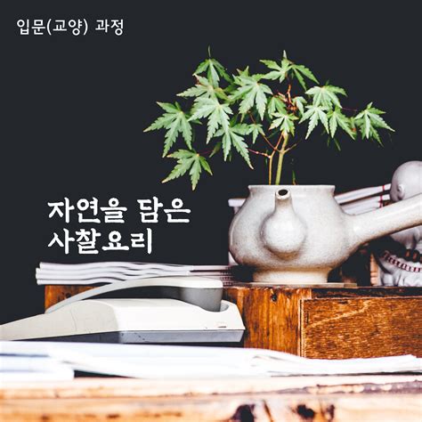 중구여성플라자 플라자 강좌 안내입문교양 과정 자연을 담은 사찰요리 제철 채소를 활용한 바른