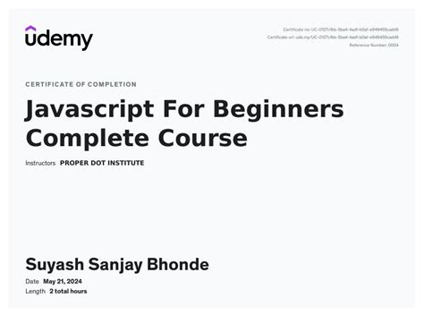 suyash bhonde on linkedin javascript webdevelopment udemycompleted