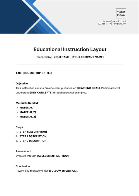 Free Instruction Templates To Edit Online And Print
