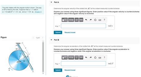 Solved Part A The Disk Rotates With The Angular Motion