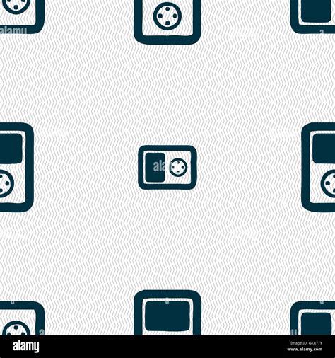 Tetris Video Game Console Icon Sign Seamless Pattern With Geometric Texture Vector Stock