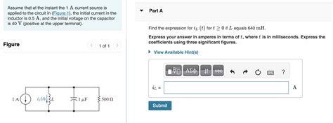 Solved Assume That At The Instant The 1a Current Source
