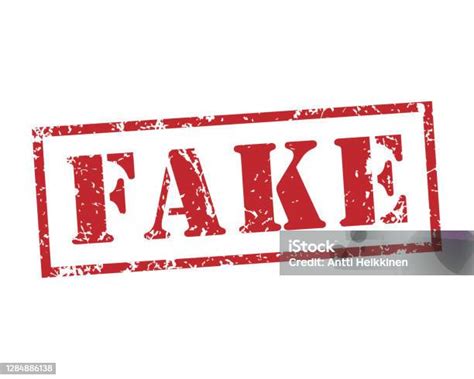 가짜 고무 스탬프 아이콘 그런지 스타일 텍스처 레드 빈티지 씰 숙성 및 손상된 스티커 라벨 긁힌 기호 흰색 배경에 격리 벡터 일러스트 이미지입니다 고무도장에 대한 스톡 벡터