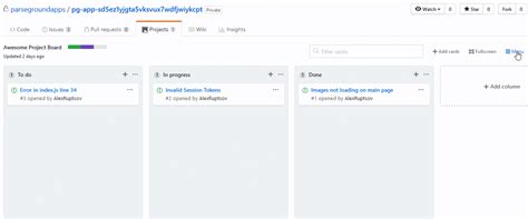 project management of your sashido applications with github projects