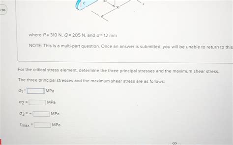 Solved Required Information The Part Shown Is Loaded At Chegg