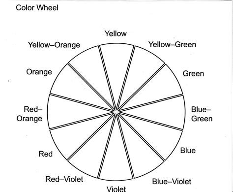 Color Wheel Printable Worksheets