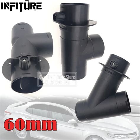 60mm Ty 피스 자동차 히터 에어 벤트 덕트 아웃렛 배기 커넥터 베바스토 에버스패처 히터 에어 벤트 용 조절 밸브 포함