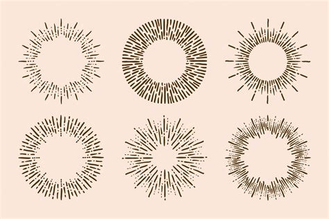 손으로 그린 햇살 컬렉션 무료 벡터