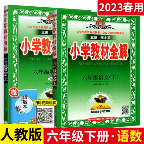 2023新版小学教材全解六年级下册语文数学书全套教材全解人教版 6年级下学期语文数学课本同步教材解读练习册题教辅导资料书薛金星 虎窝淘