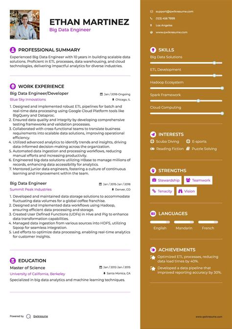 10 Big Data Engineer Resume Samples And Templates For 2025