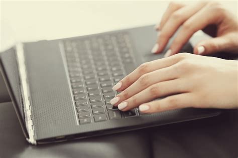 Free Photo Female Hands With Fingers Over Laptop Keyboard
