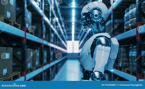 Robots In The Warehouse Artificial Intelligence Supply Chain Future Data Tech Abstract