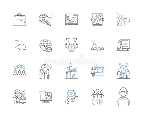 Employee Career Outline Icons Collection Career Employee Promotion Professionalism Job