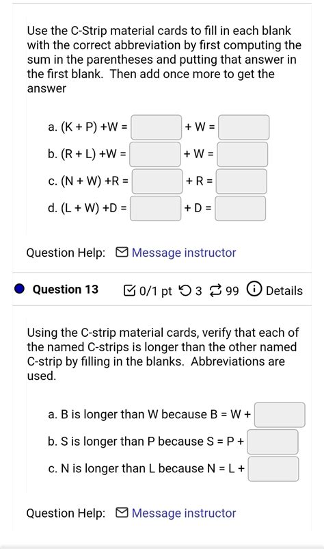 [solved] 3 1 help pls use the c strip material cards to fill in each blank course hero