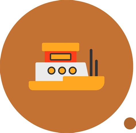 Tugboat Flat Shadow Icon 39484729 Vector Art At Vecteezy