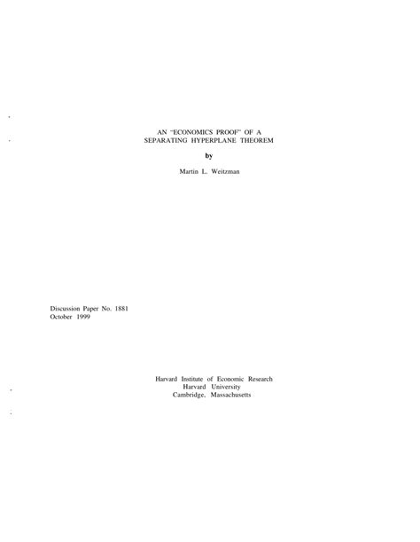 Pdf An Economics Proof Of A Separating Hyperplane Theorem