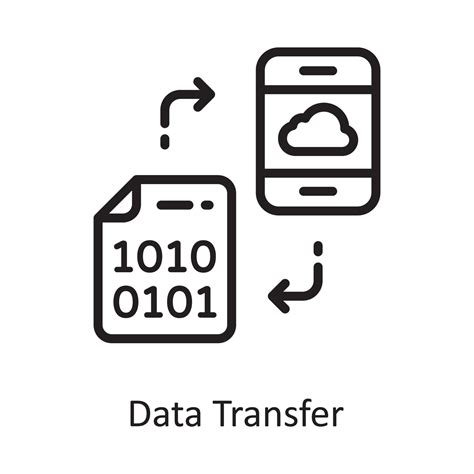Data Transfer Vector Outline Icon Design Illustration Cloud Computing