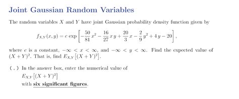 Solved Joint Gaussian Random Variables The Random Variables