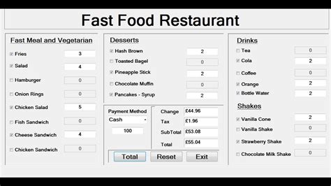 How To Create A Fast Food Restaurant Systems In Visual Basicnet Full
