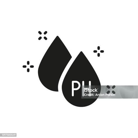 중립 Ph 밸런스 실루엣 아이콘 무료 산도 개념 블랙 픽토그램 머리카락 피부 또는 음식 아이콘을위한 비 Ph 제품 격리된 벡터 일러스트 레이 션 아이콘에 대한 스톡 벡터
