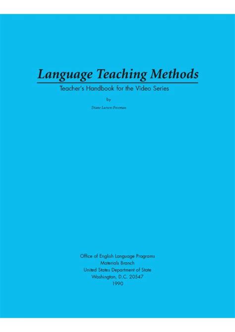 Teaching Methods Pdf 85362 Language Teaching Methods Teachers Handbook