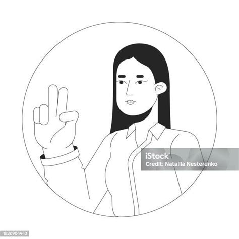 긴 스트레이트 헤어 흑인과 백인 2d 벡터 아바타 일러스트 와 평화 기호 소녀 아시아 2차 도형에 대한 스톡 벡터 아트 및 기타