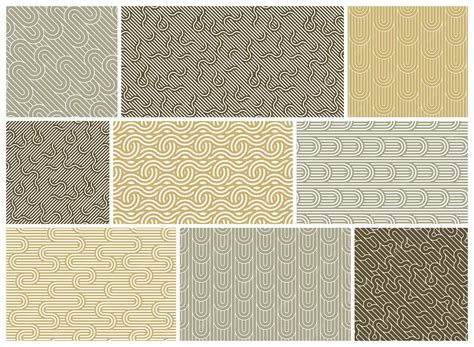 Premium Vector Seamless Patterns With Twisted Lines Vector Linear Tiling Backgrounds Set