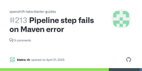 Pipeline Step Fails On Maven Error · Issue 213 · Openshift Labs