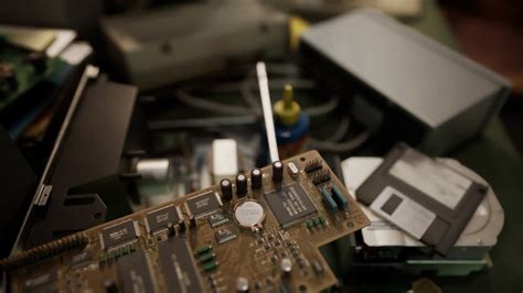 Free Stock Video Old Computer Floppy Disk And Motherboard