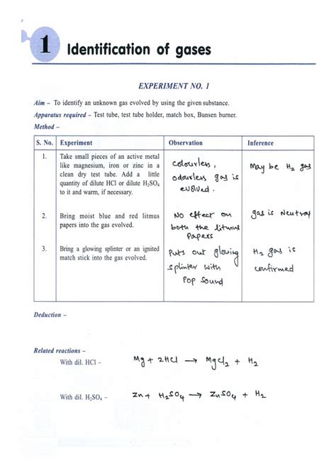 PDF X Chemistry Lab Manual On Add About 2 3 Ml Of Dilute HCI Or Dilute H2S04 And Warm