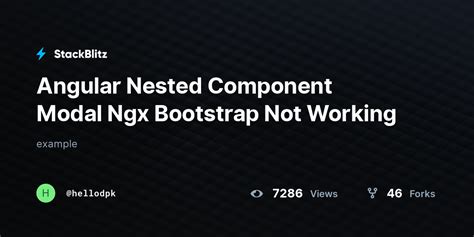 Angular Nested Component Modal Ngx Bootstrap Not Working Stackblitz