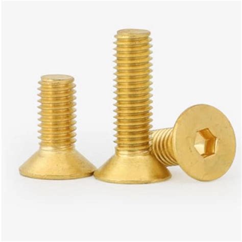 Din7991 Brass Flat Hex Hexagon Socket Screw Countersunk Head Screws Brass Hex Socket Screw And