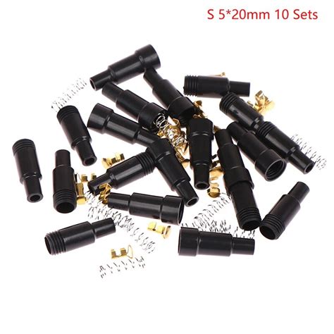 나사 타입 퀵 블로우 플라스틱 쉘 유리 튜브 퓨즈 홀더 남성 여성 스프링 압착 터미널 안전 520mm 630mm 10 세트